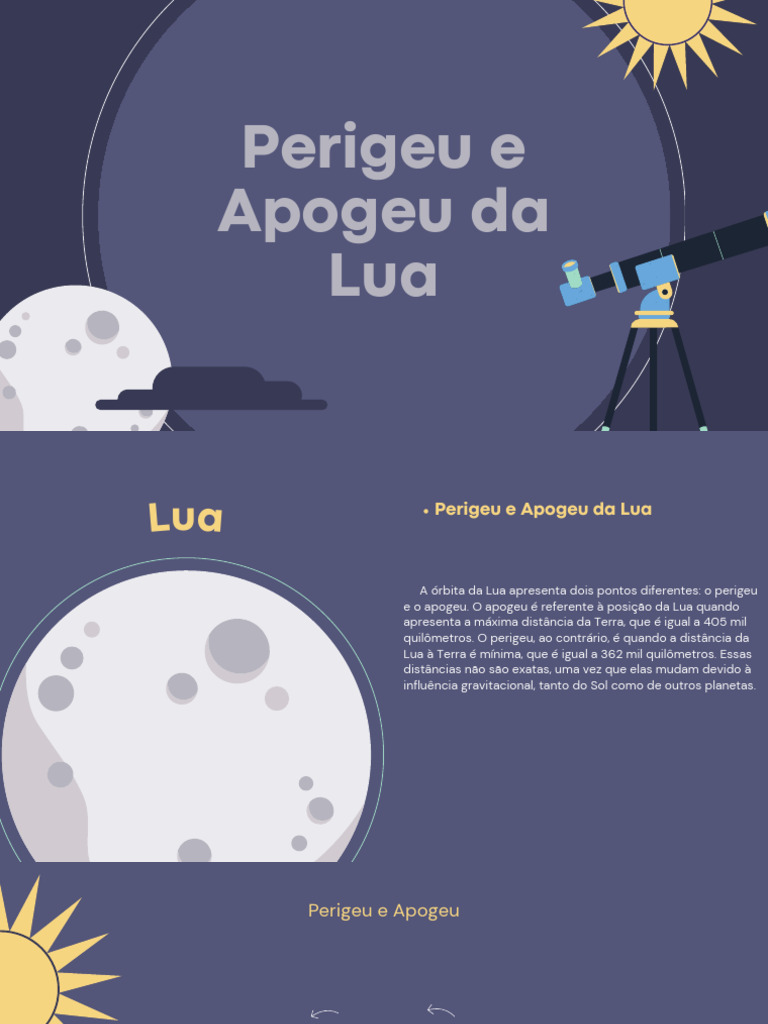 Distâncias da Lua: Perigeu e Apogeu | PDF