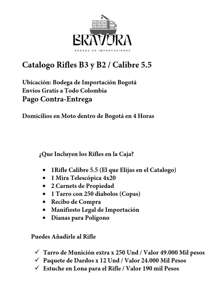 Rifles B3 y B2 Calibre 5.5 en Colombia | PDF | Rifle | Calibre