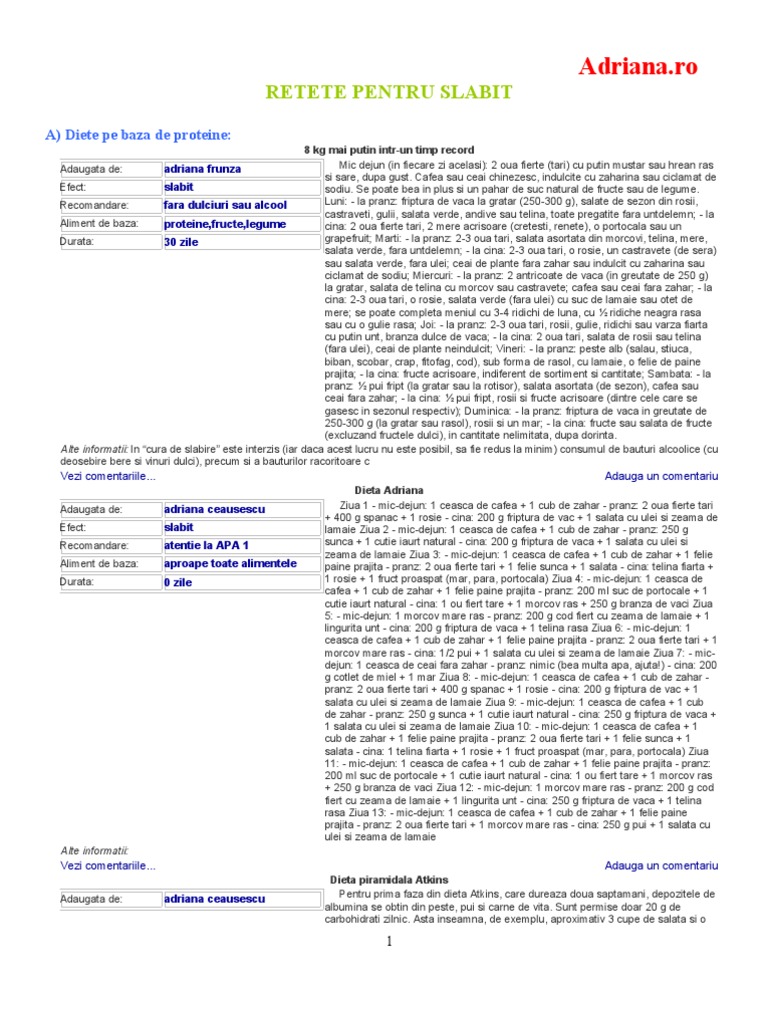 Retete Pentru Slabit | PDF