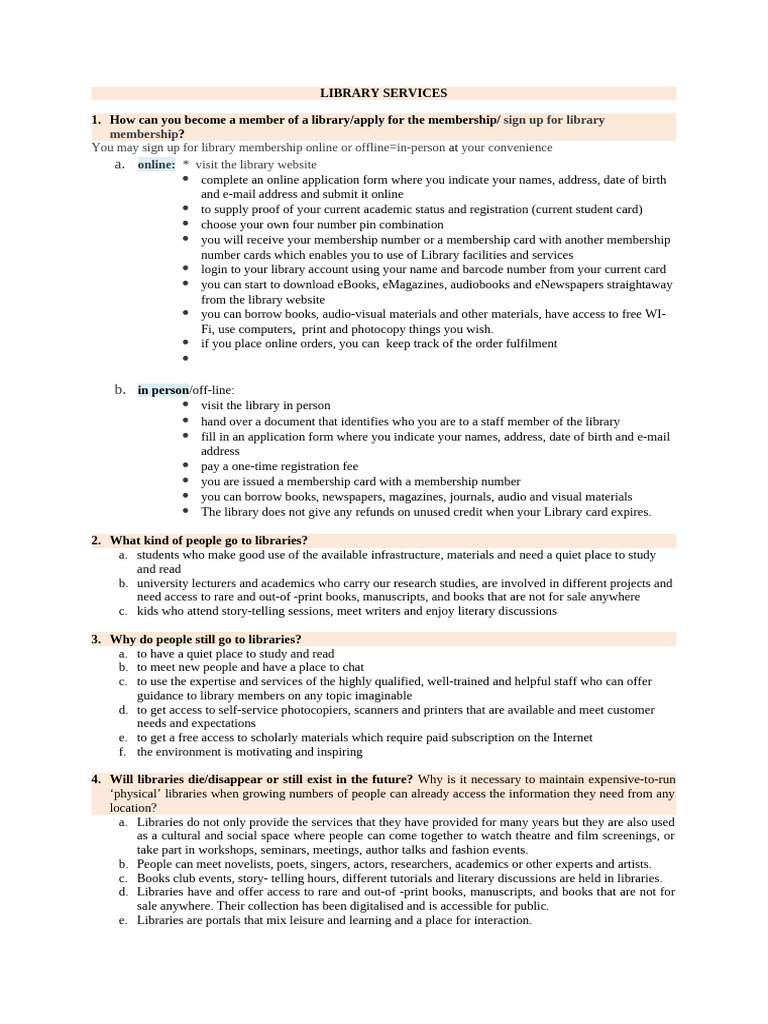 How to Join and Use Library Services | PDF | Libraries | Books