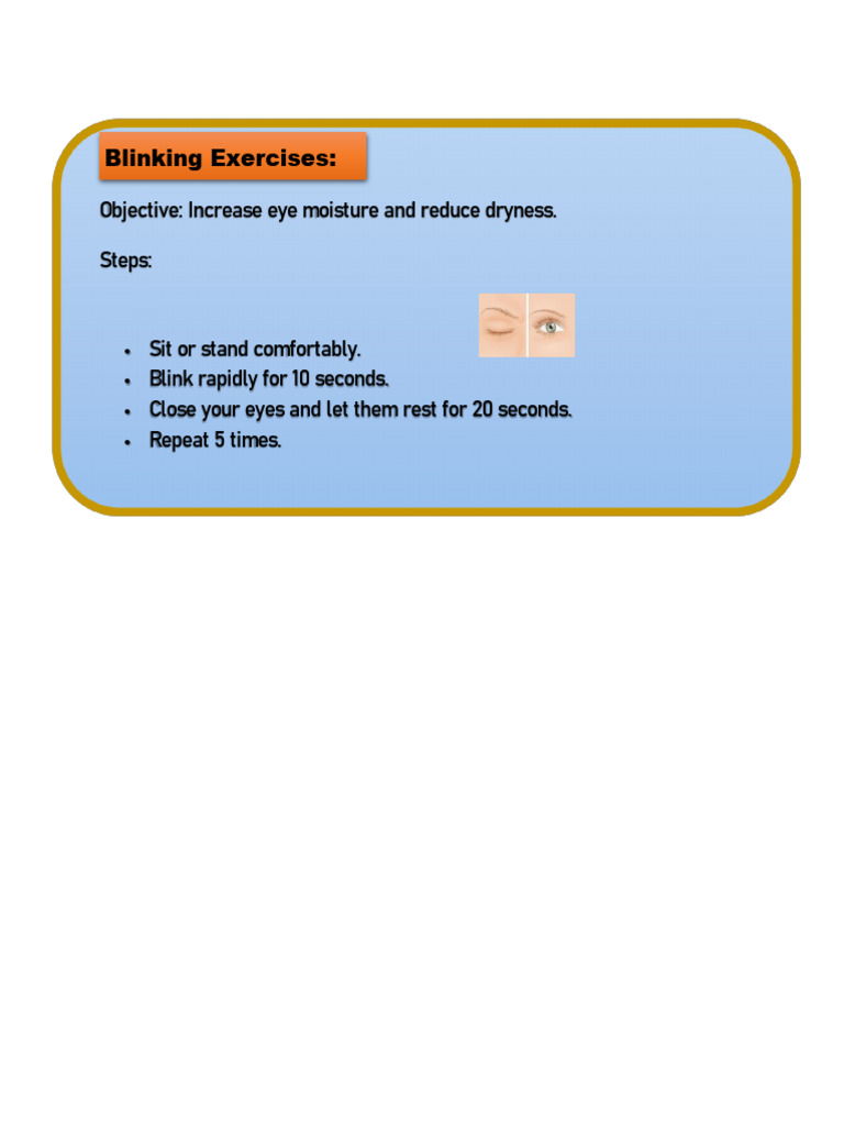 Blinking Exercises for Eye Moisture | PDF