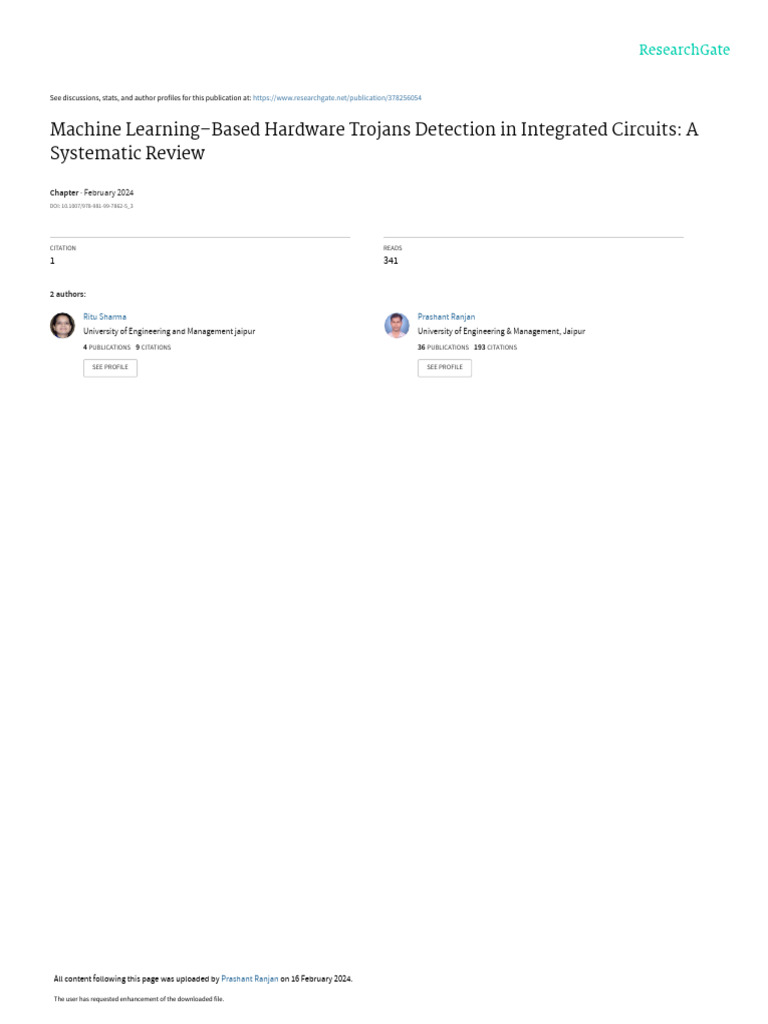 Machine Learning Based Hardware Trojan Detection a Systematic Reveiw ...