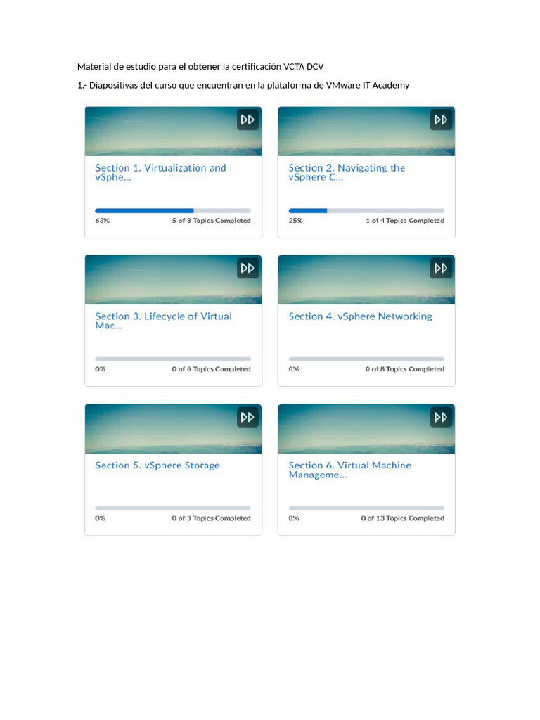 Guía para Certificación VCTA DCV | PDF