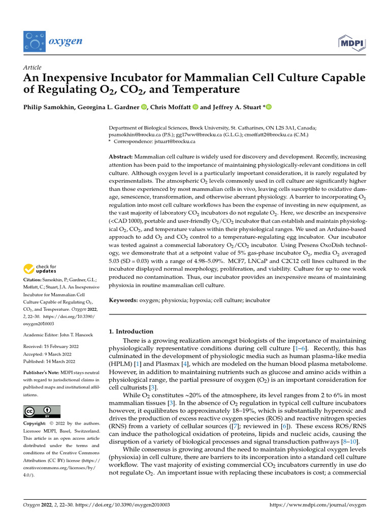 oxygen-02-00003 | PDF | Cell Biology | Life Sciences