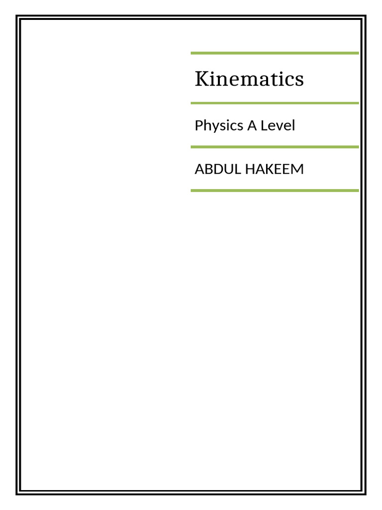 Kinematics Questions for A Level Physics | PDF