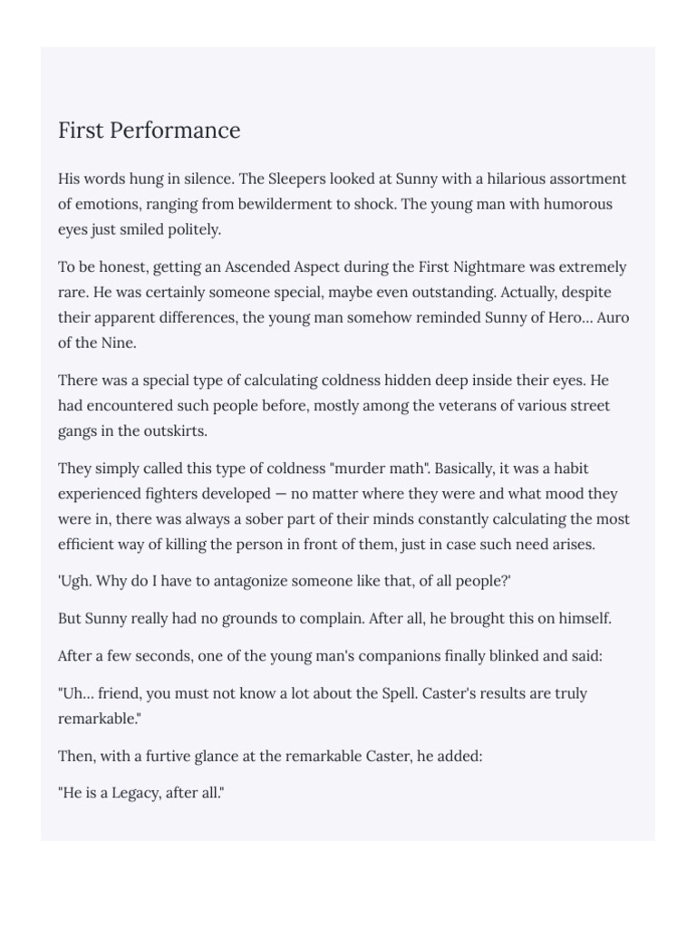 Sunny's Deceptive First Nightmare Performance | PDF | Nightmare | Knowledge