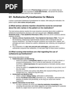 Fansidar: Uses, Dosage, and Side Effects | PDF | Malaria | Drugs