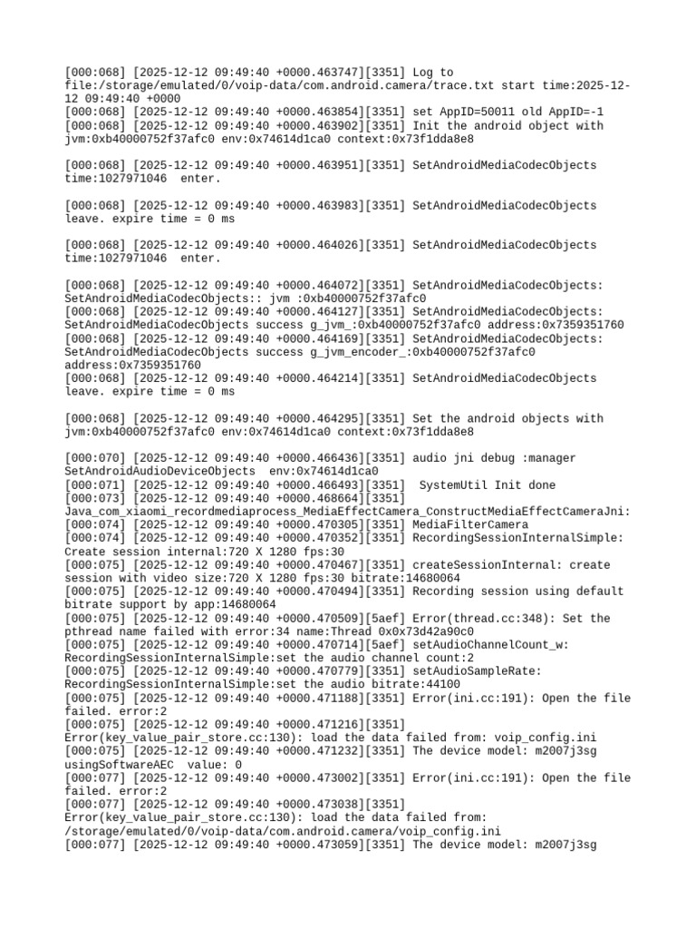 Android Camera Media Session Log | PDF | Shader | Computing