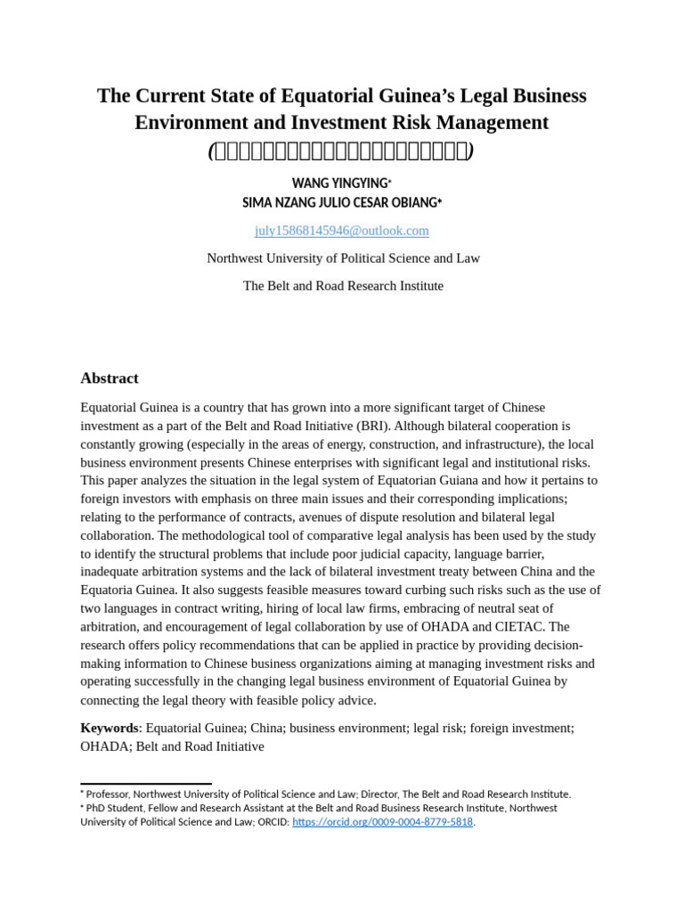 The Current State of Equatorial Guinea | PDF