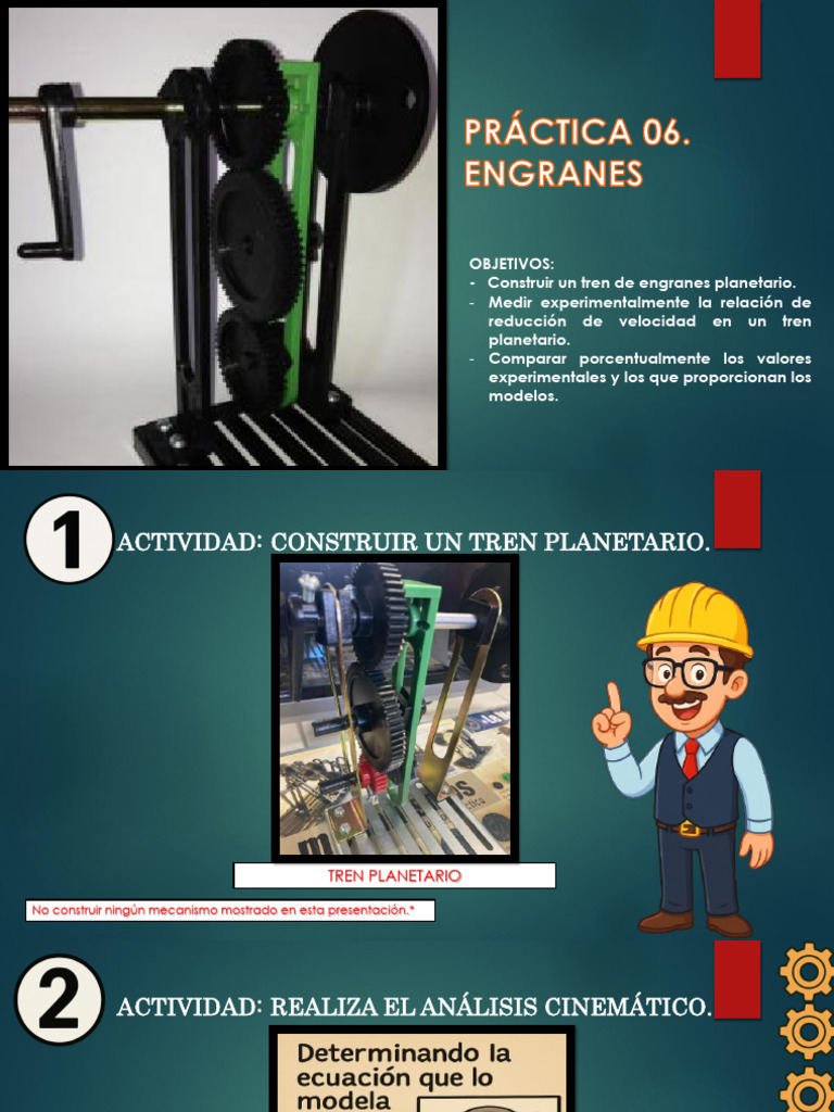 Práctica 6 - Engranes | PDF | Velocidad