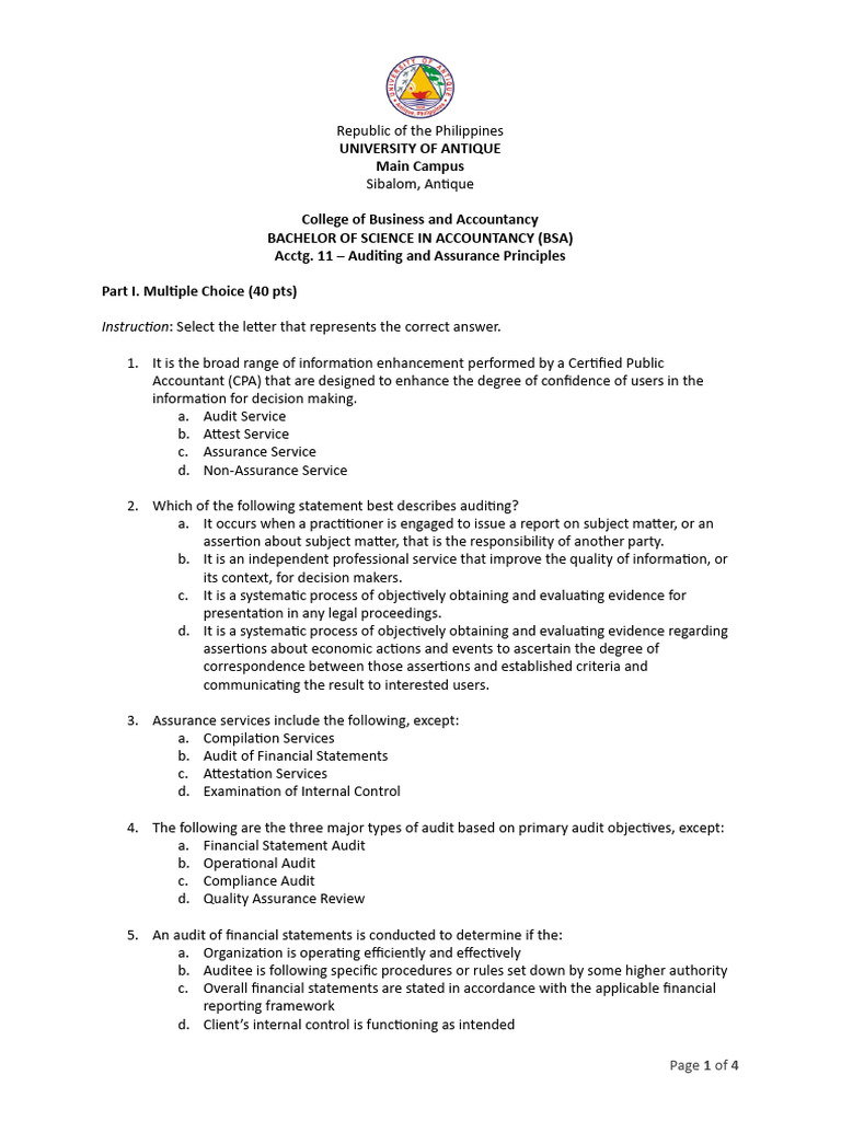1 Activity For Sept 14 BSA | PDF | Audit | Certified Public Accountant
