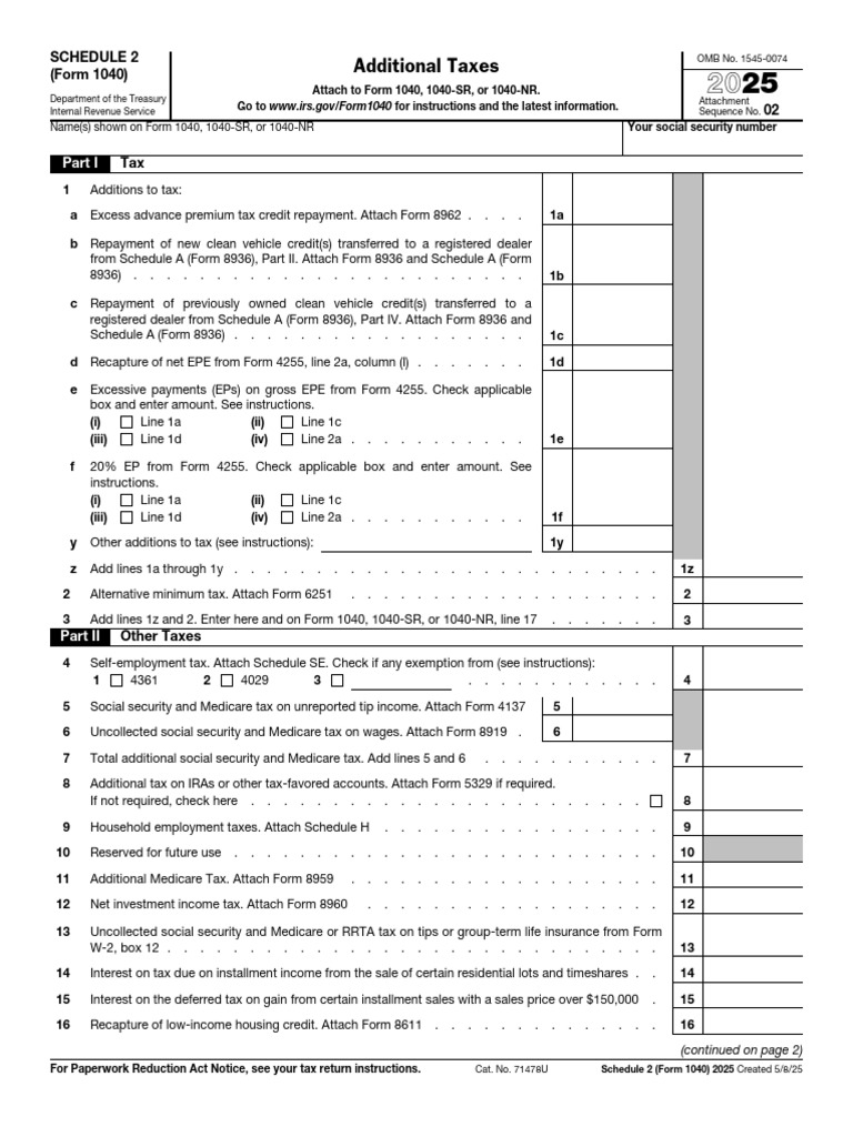 f1040s2 | PDF | Social Security (United States) | Taxes