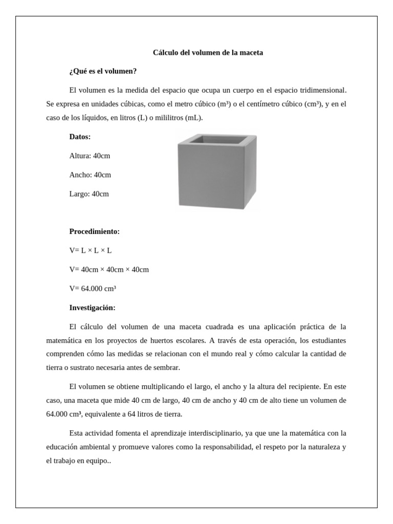 Proyecto Mate Jijij (3) | PDF | Reciclaje | Volumen