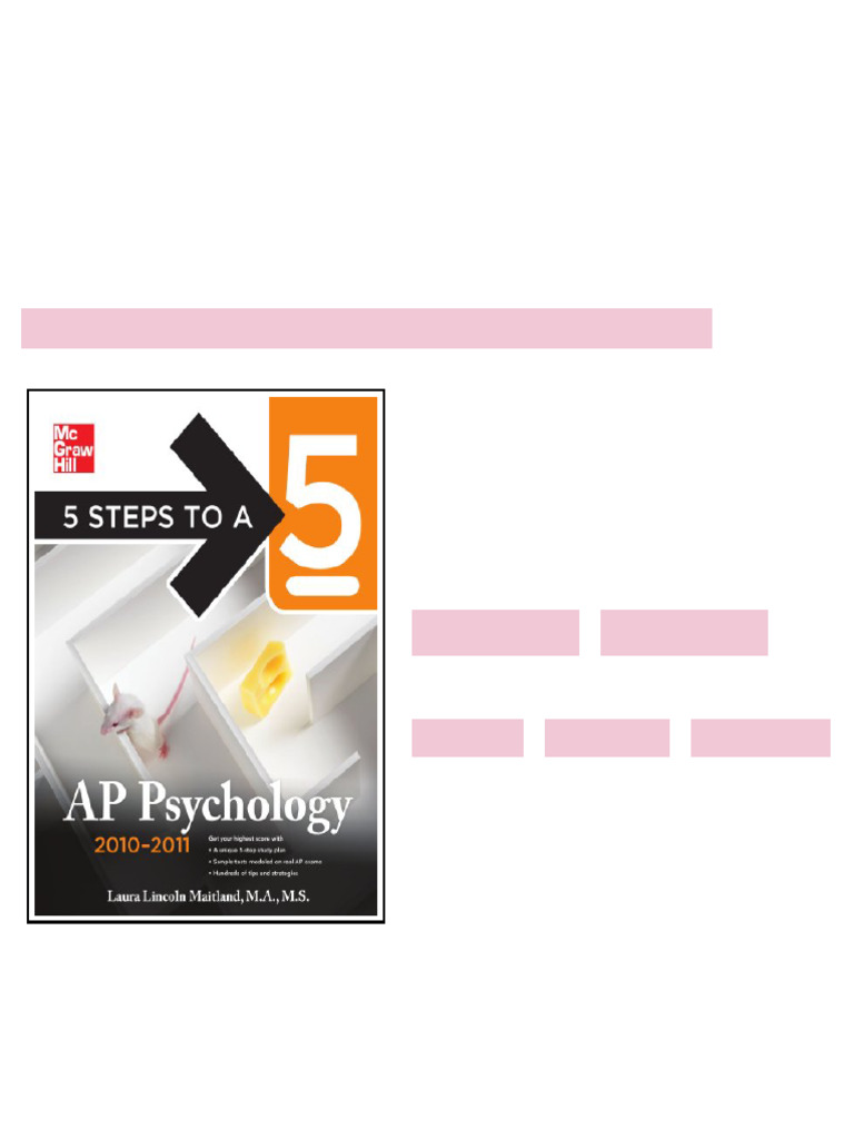 5 Steps to a 5 AP Psychology 2010 2011 Third Edition Laura Maitland ...