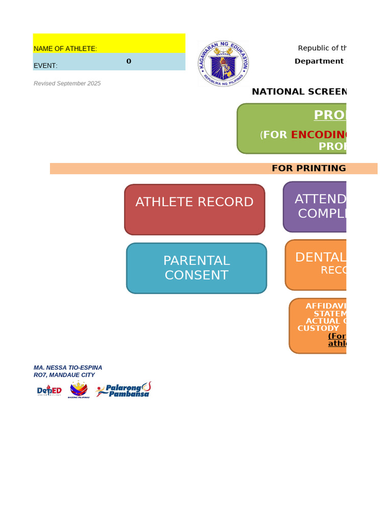 Athlete Profile and Health Records Form | PDF | Medical Specialties ...