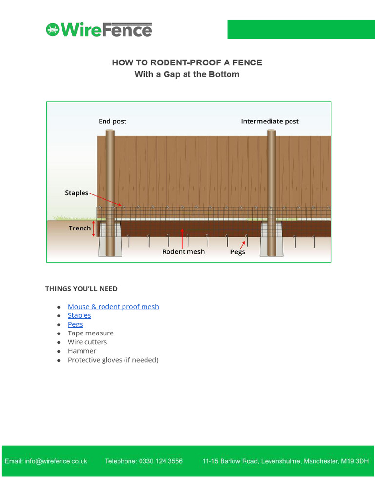 WF PDF How To Rodent Proof A Fence With A Gap at The Bottom | PDF | Rodent