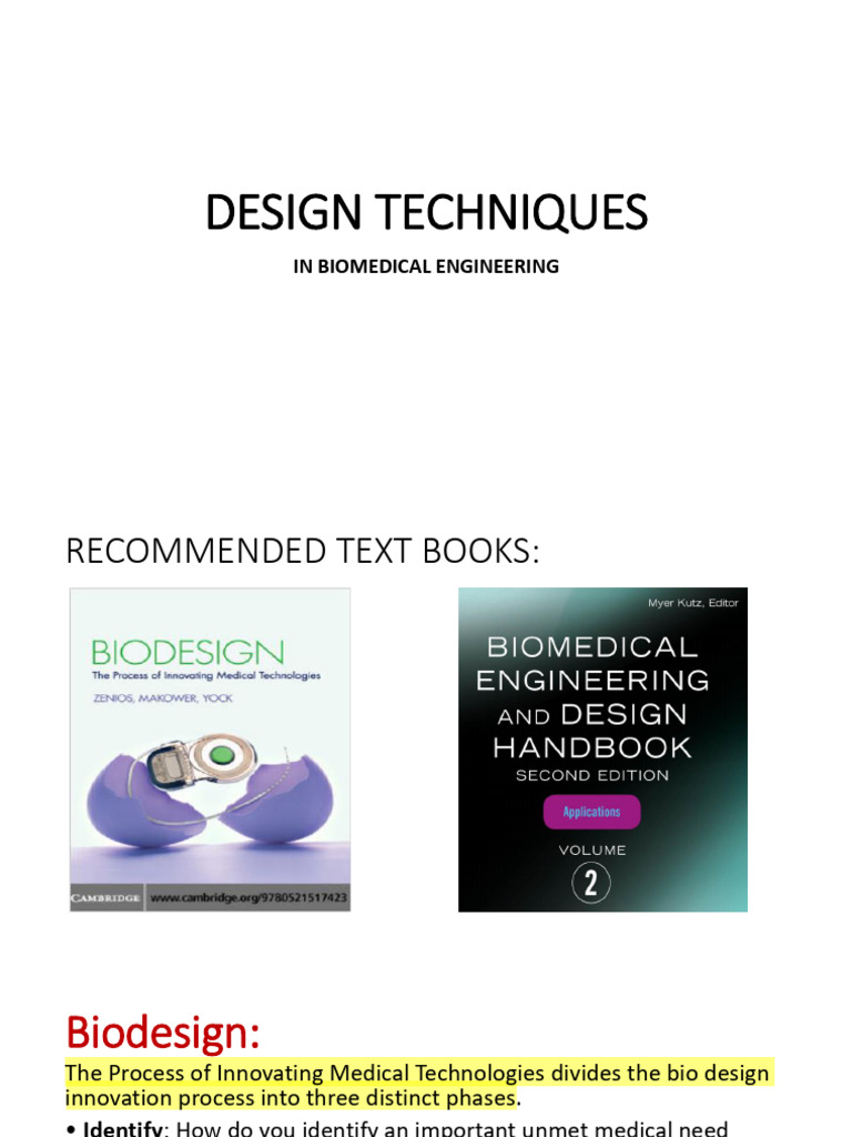 Biomedical Engineering Design Techniques | PDF | Brainstorming | Innovation