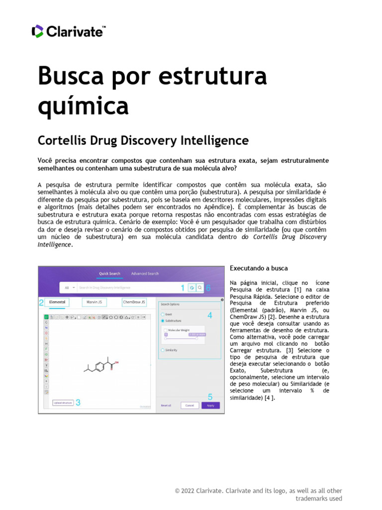 Cortellis CDDI - Busca Por Estrutura Química | PDF