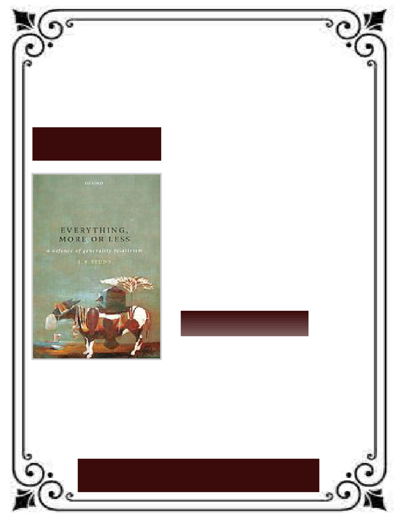 Everything, More or Less : a defence of generality relativism First ...