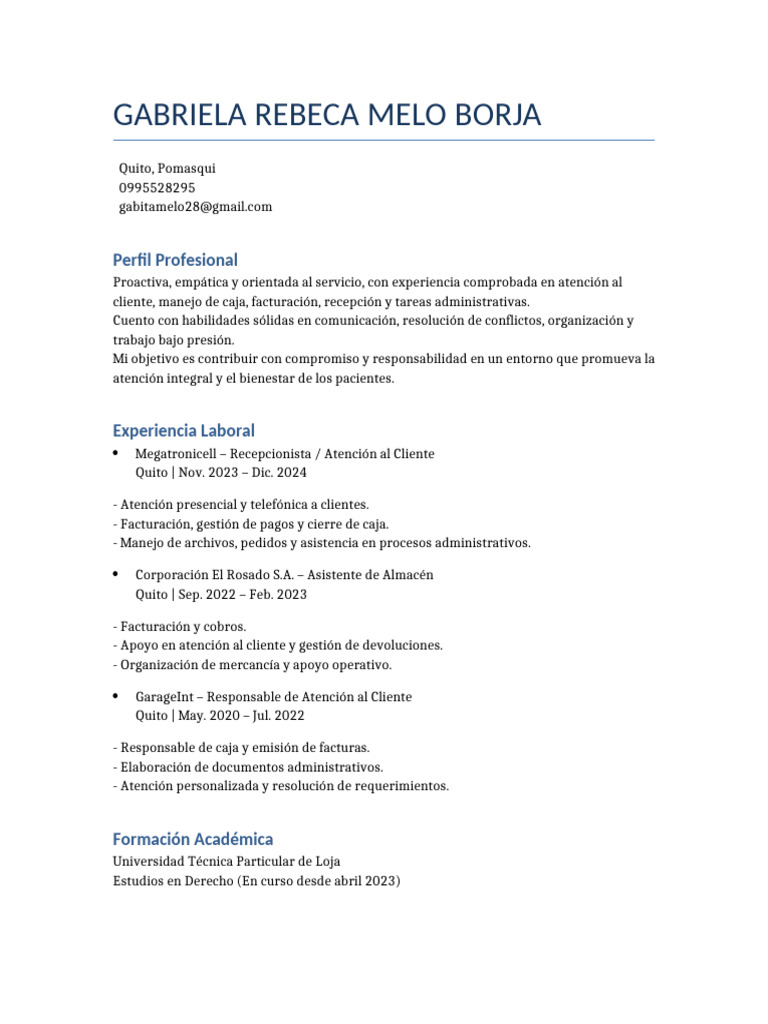 CV Gabriela Melo Modificado | PDF