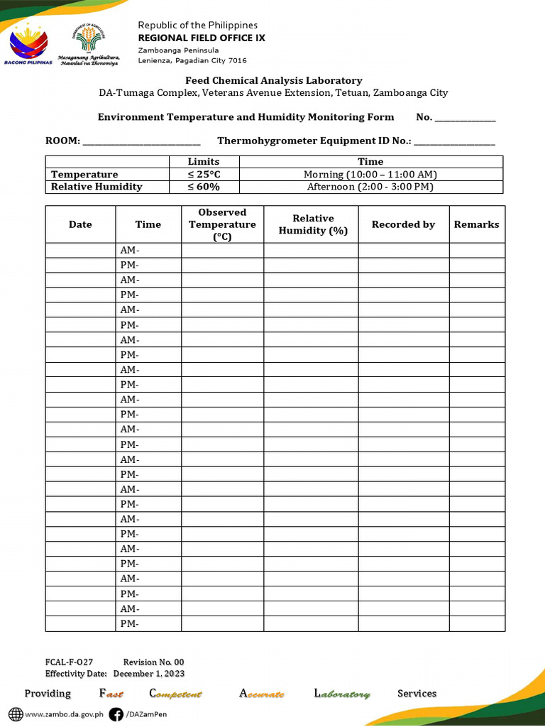 Environment Monitoring Form Template | PDF