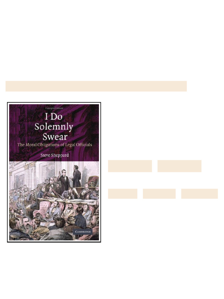 I Do Solemnly Swear The Moral Obligations of Legal Officials 1st ...
