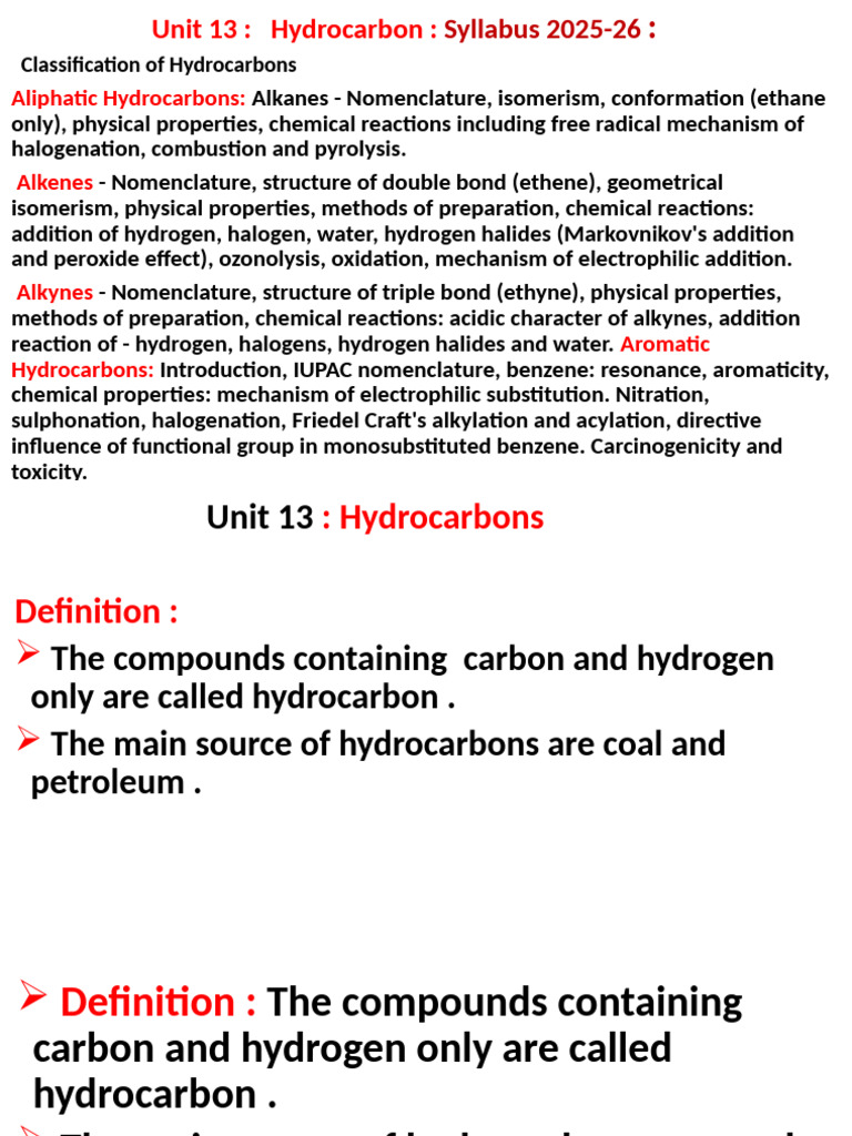 Hydrocarbons: Classification & Properties | PDF | Alkane | Hydrocarbons