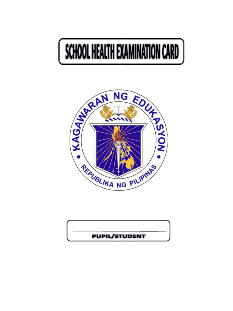 School Health Examination Card Template | PDF | Diseases And Disorders ...