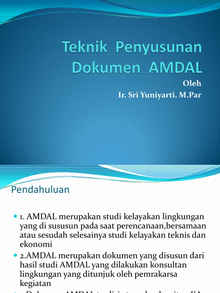Teknik Penyusunan Dokumen AMDAL | PDF | Teknologi & Rekayasa