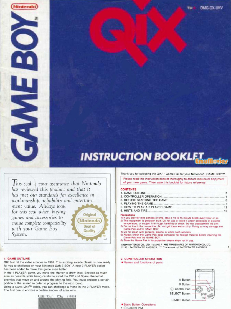 Qix Game Manual | PDF