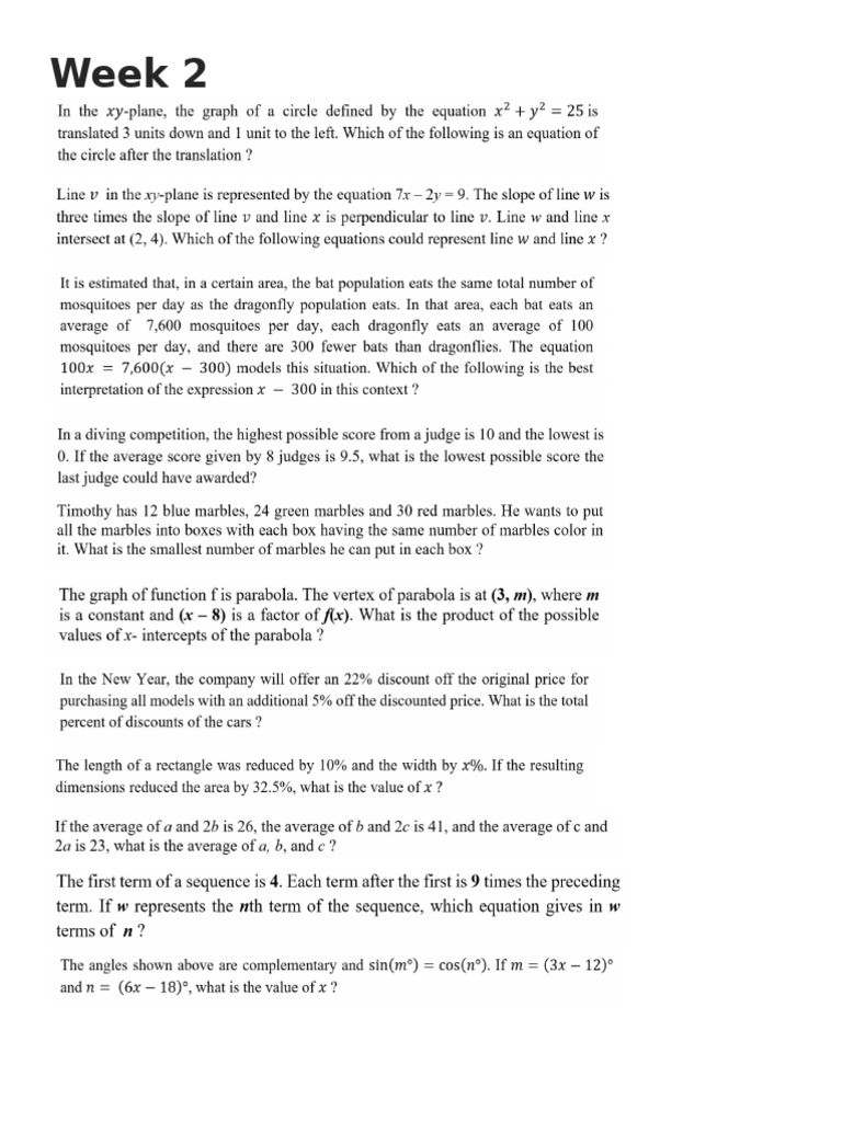 Week 2-sat math | PDF