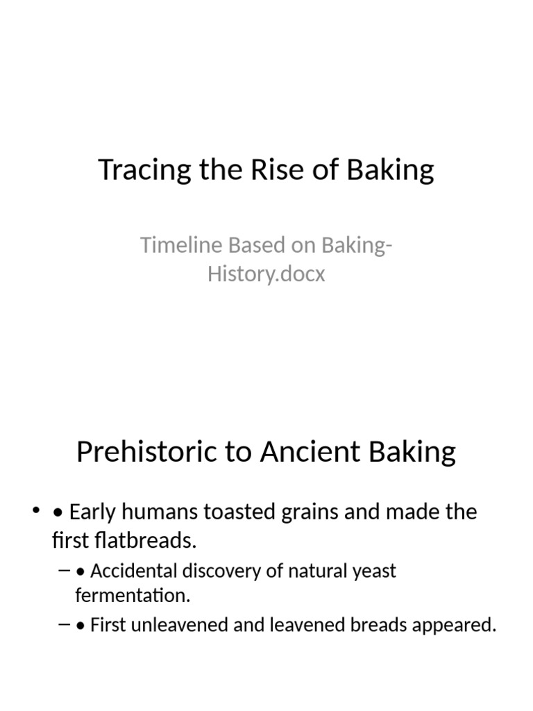 History of Baking: From Ancient to Modern | PDF