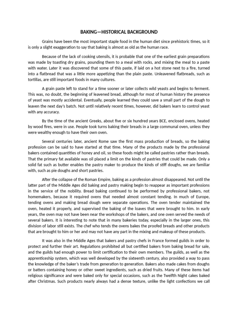 Baking-History | PDF | Baking | Breads