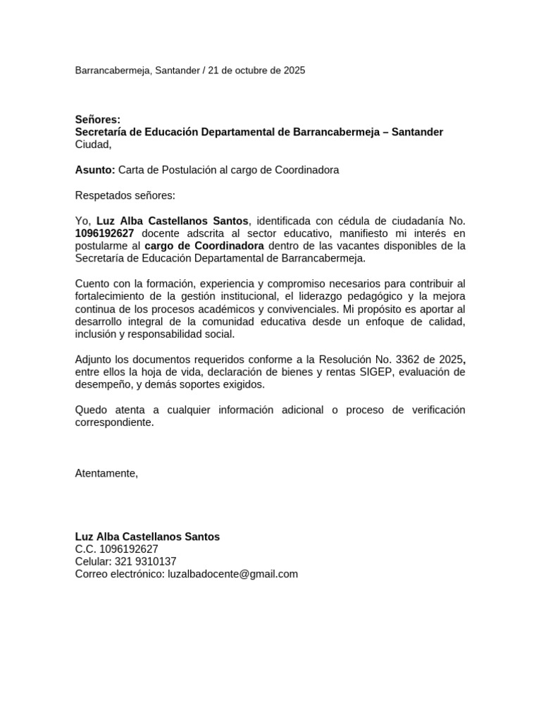 Modelo Postulación | PDF