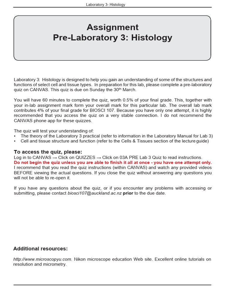 03 Lab 3 2025 - Histology | PDF | Staining | Angular Resolution