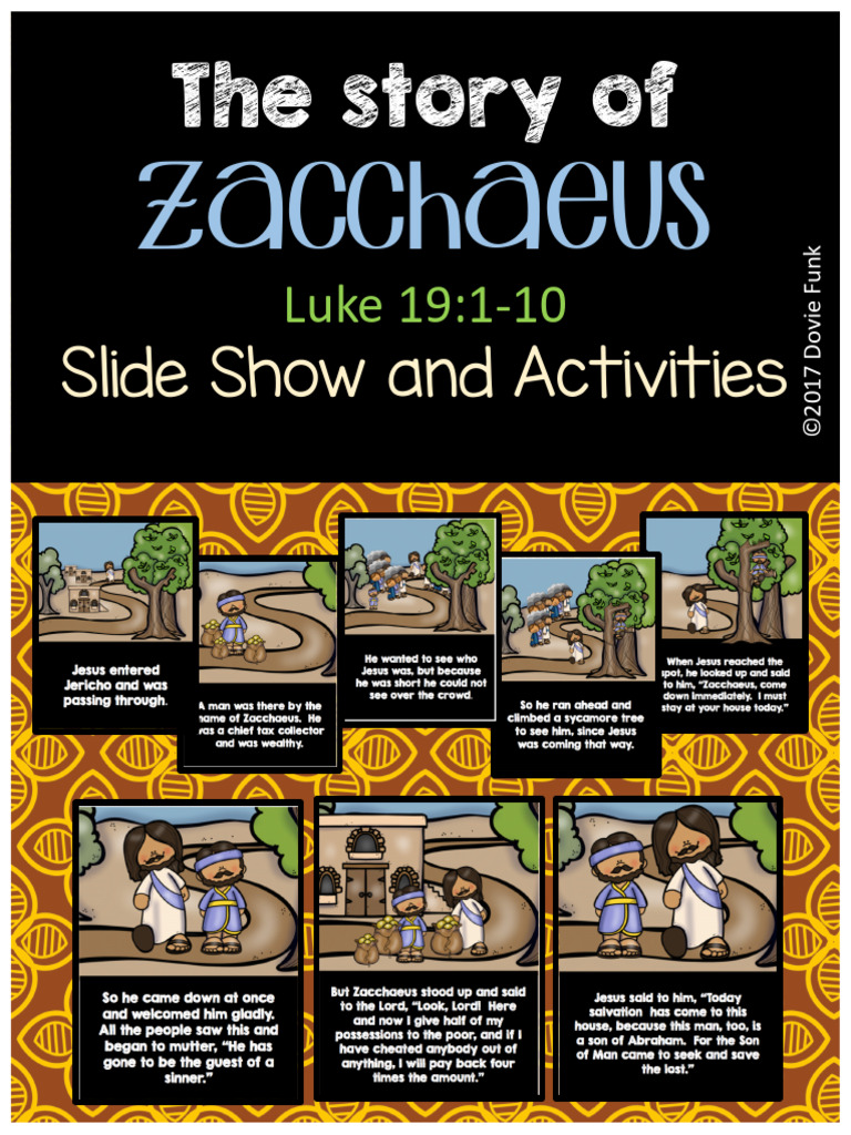 Zacchaeus Bible Story Activities | PDF | Canonical Gospels ...
