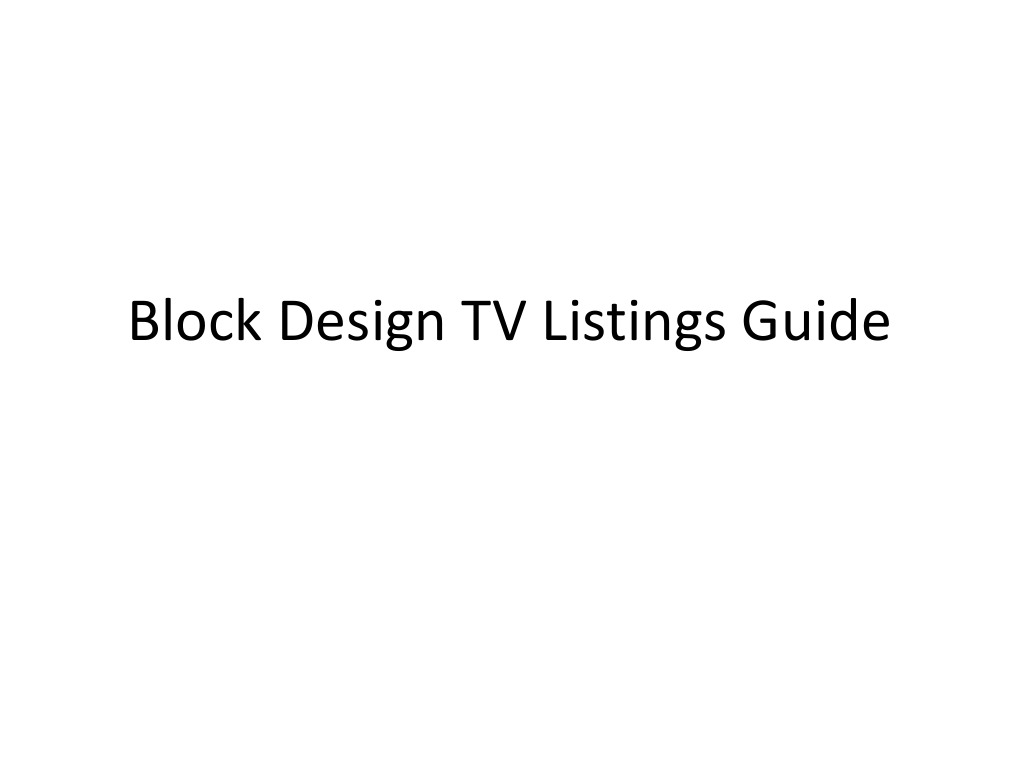 Block Design TV Listings | PDF