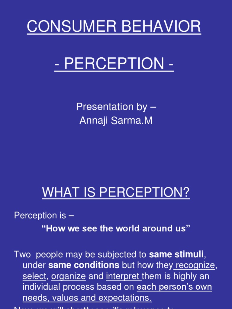 Consumer Perception | PDF | Perception | Senses