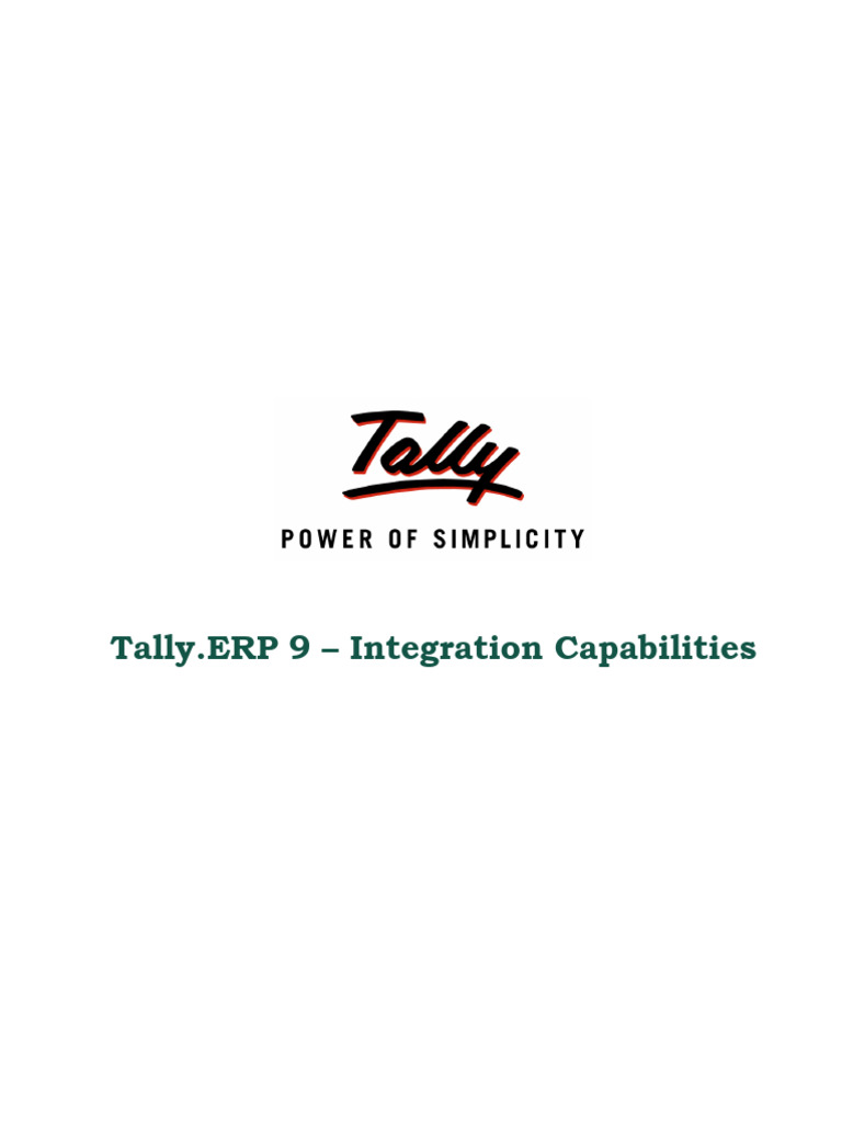 Tally ERP 9 Integration Capabilities | PDF | Databases | Web Service