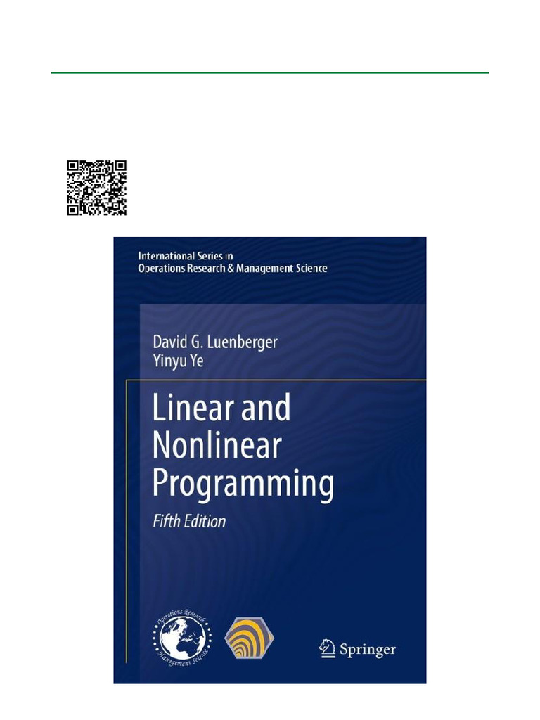 Linear and Nonlinear Programming - 5th Edition ISBN 9783030854492, 3030854493 All Format ...