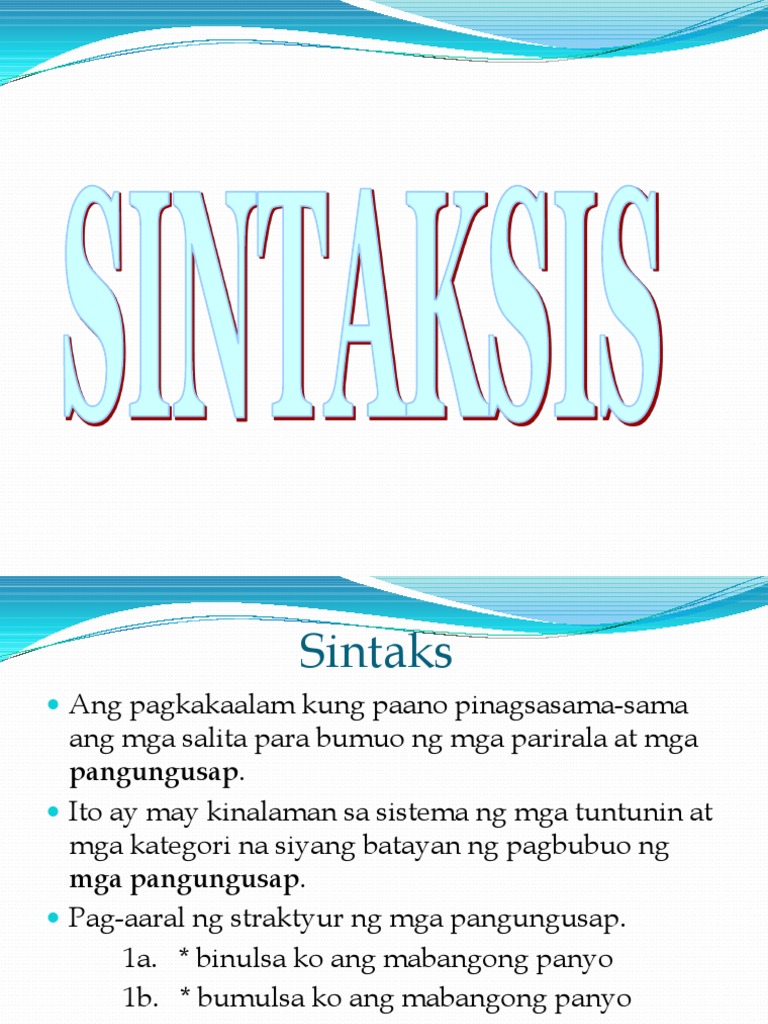 SINTAKSIS | PDF