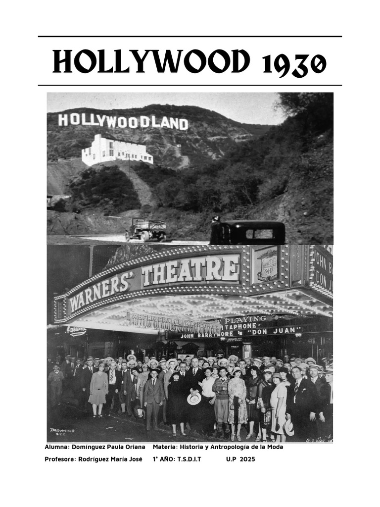 Moda y Sociedad en Hollywood 1930 | PDF | Moda | Ropa