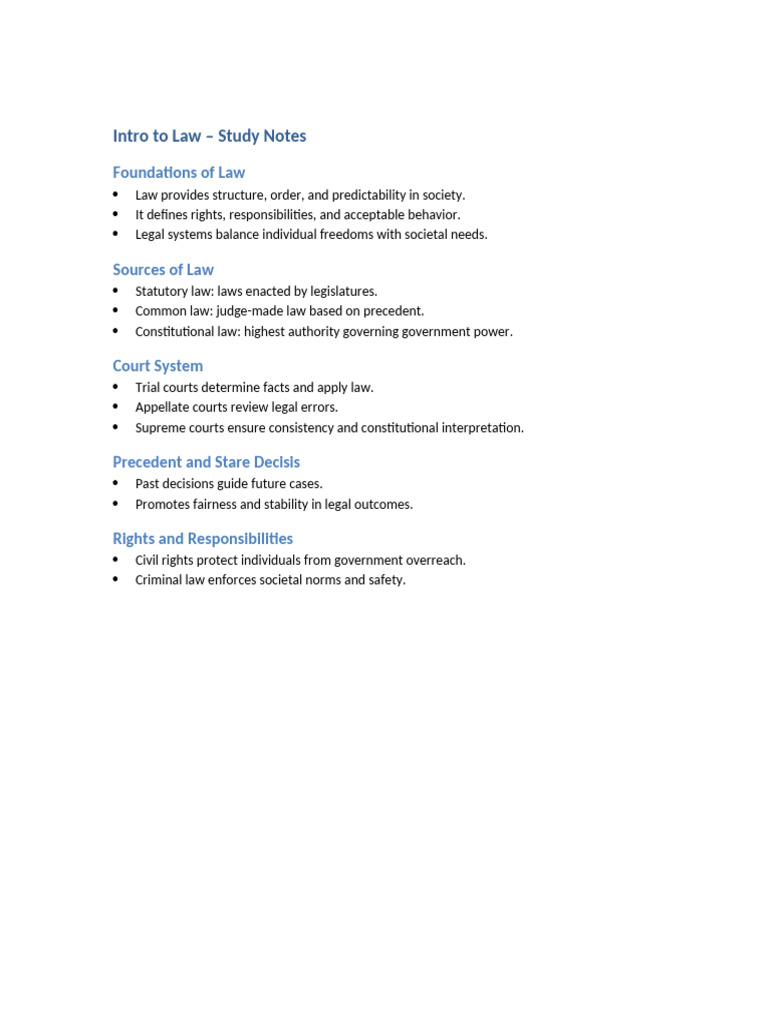 Law Basics: Key Concepts and Sources | PDF