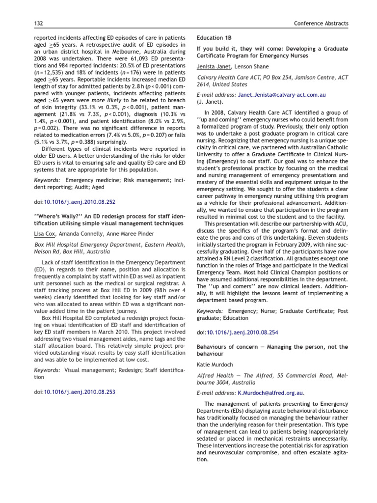 [Australasian Emergency Nursing Journal 2010-Nov Vol. 13 Iss. 4] Lisa ...