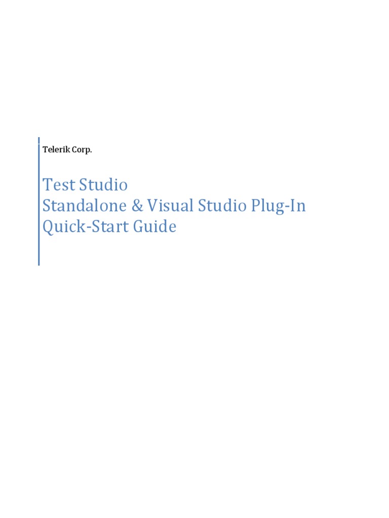 Telerik Test Studio Quick Start Guide | PDF | Windows Presentation ...