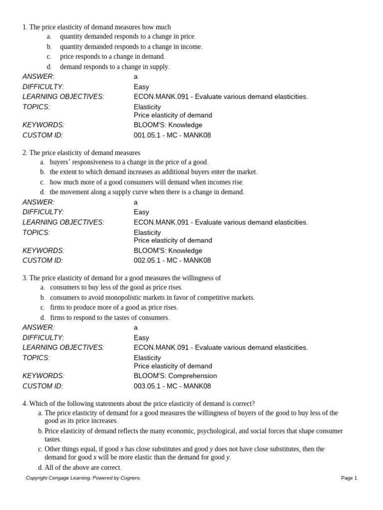 Sec 5.1 MC the Elasticity of Demand | PDF | Demand | Elasticity (Economics)