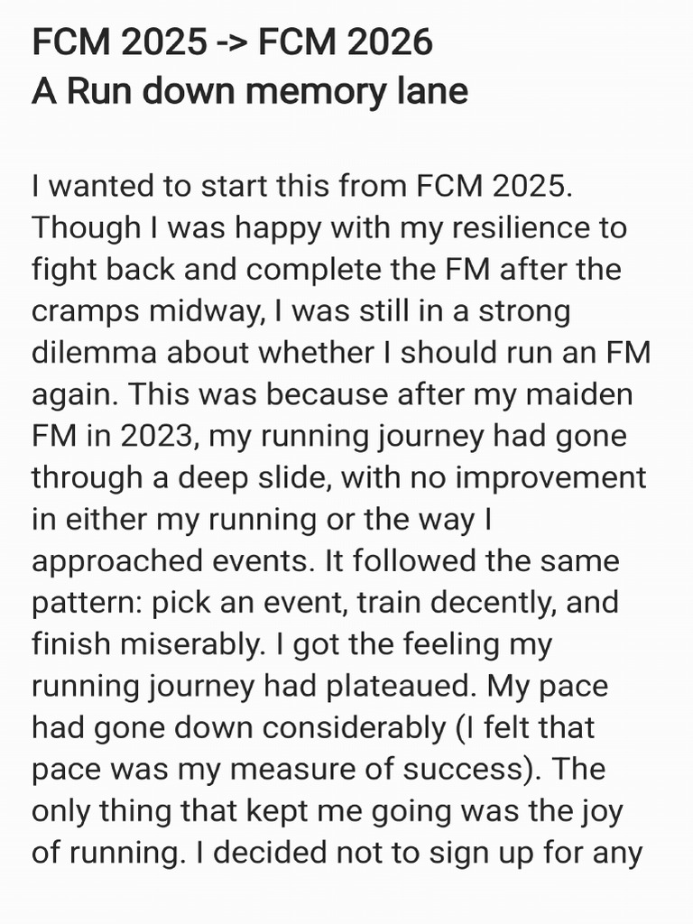 FCM 2025 - FCM 2026 A Run Down Memory Lane - Karthik Shanmugaraja | PDF