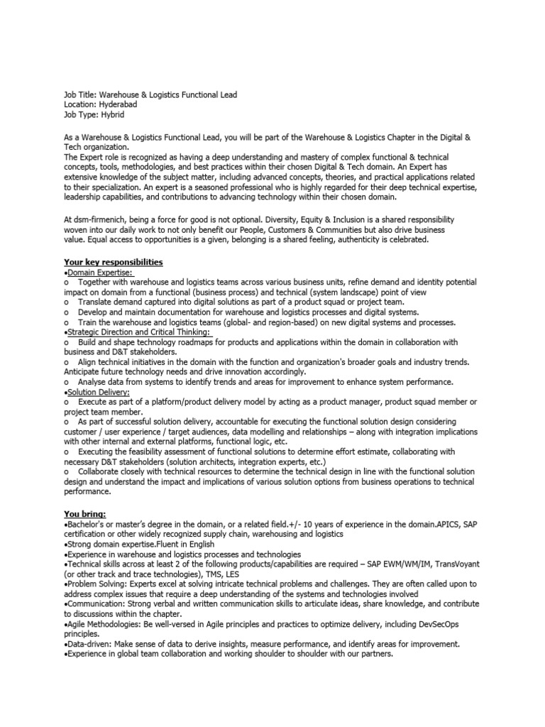 JD Warehouse | PDF | Expert | Equal Opportunity