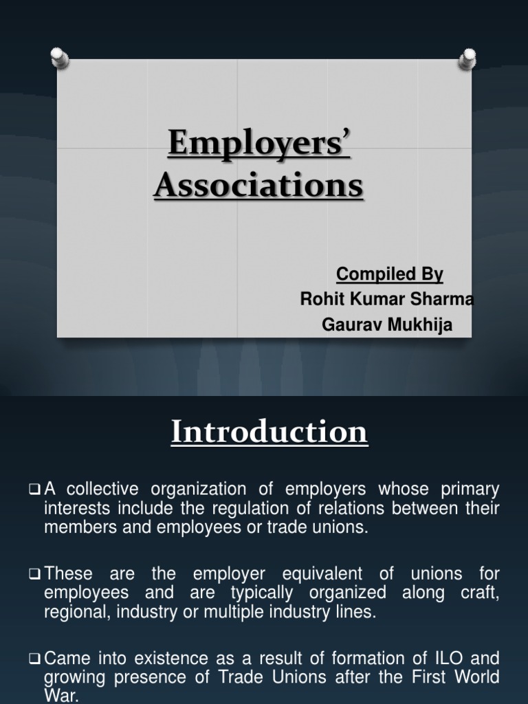 Employer's Associations | PDF | Trade Union | International Labour ...