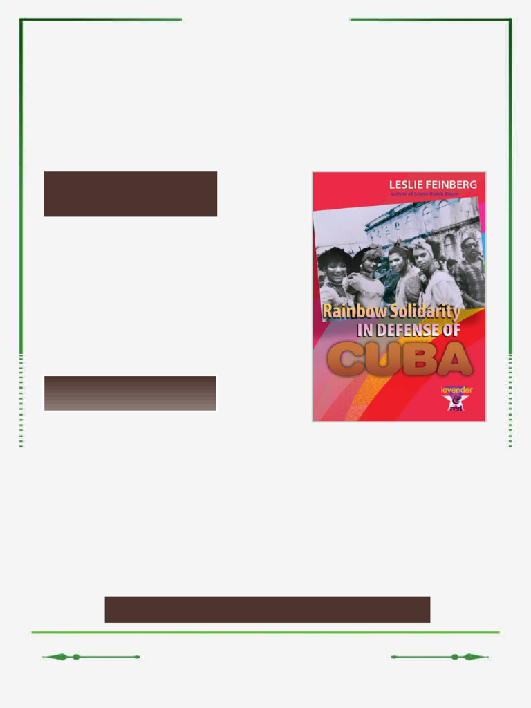 Rainbow Solidarity in Defense of Cuba Leslie Feinberg ebook reader ...